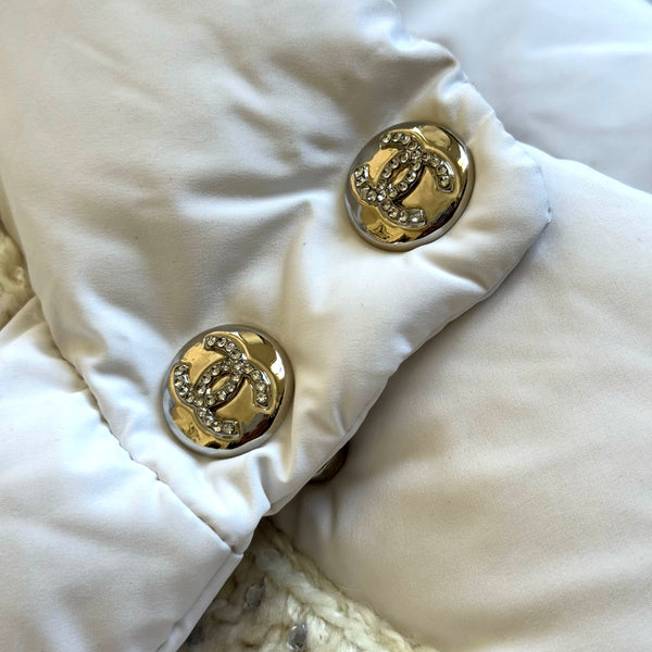 Chanel 2025 Boucle Trimmed Puffer Jacket Sample - Ākaibu Store