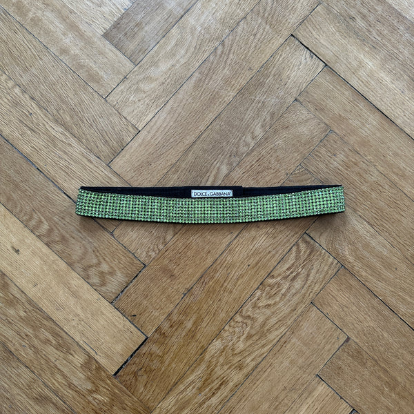 Dolce & Gabbana SS00 Green Swarovski Belt - Ākaibu Store